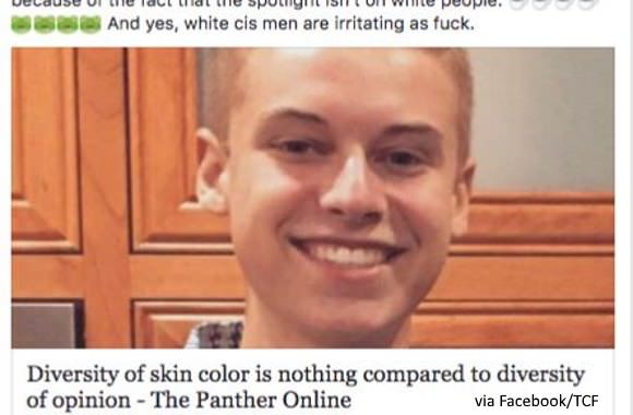 White, male student under fire for defending diversity of thought ...