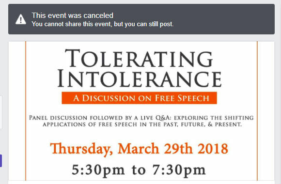 Student group cancels discussion on free speech because of generalized ...