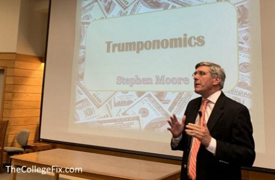 Federal Reserve nominee Stephen Moore talks tuition, Trump, and climate ...