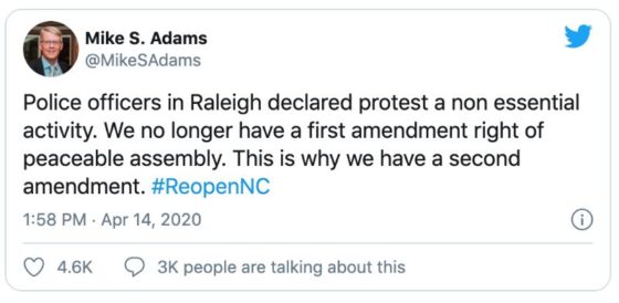 Professor Mike Adams refuses to back down as he fights to #ReopenNC ...