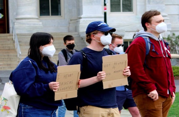 American University students protest mask-optional policy, engage in ...