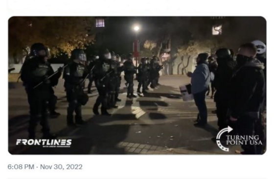 Riot police deployed to quell protest against conservative event at UNM ...