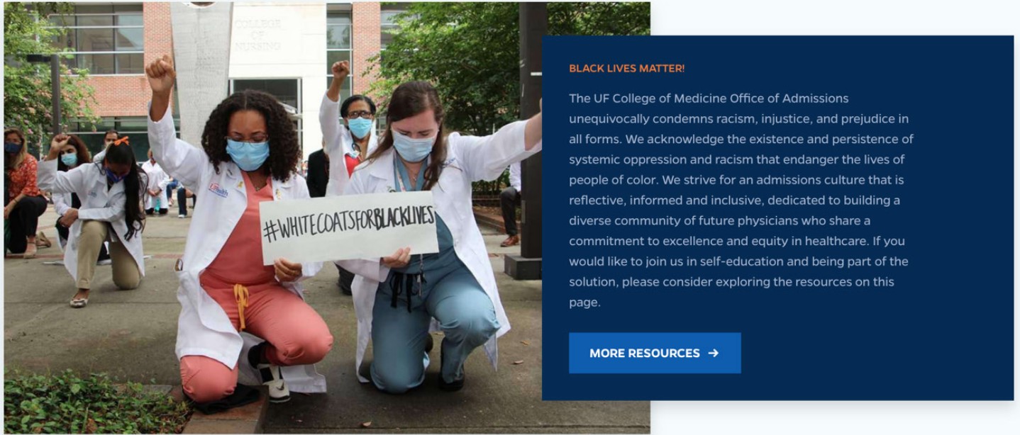University of Florida med school pulls ‘anti-racist’ website content ...