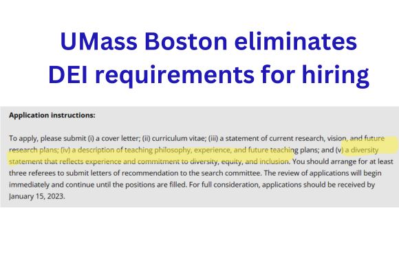 UMass Boston removes DEI requirements from job listings | The College Fix UMass Boston removes DEI requirements from job listings | The College Fix