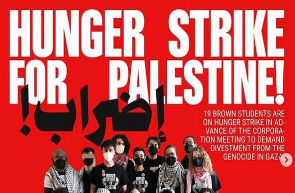 Brown U. students hunger strike for divestment from Israel; president ...