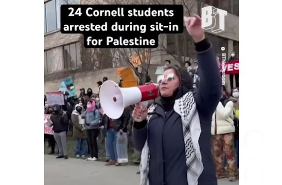 Cornell arrests 24 pro-Palestinian student protesters for refusing to ...